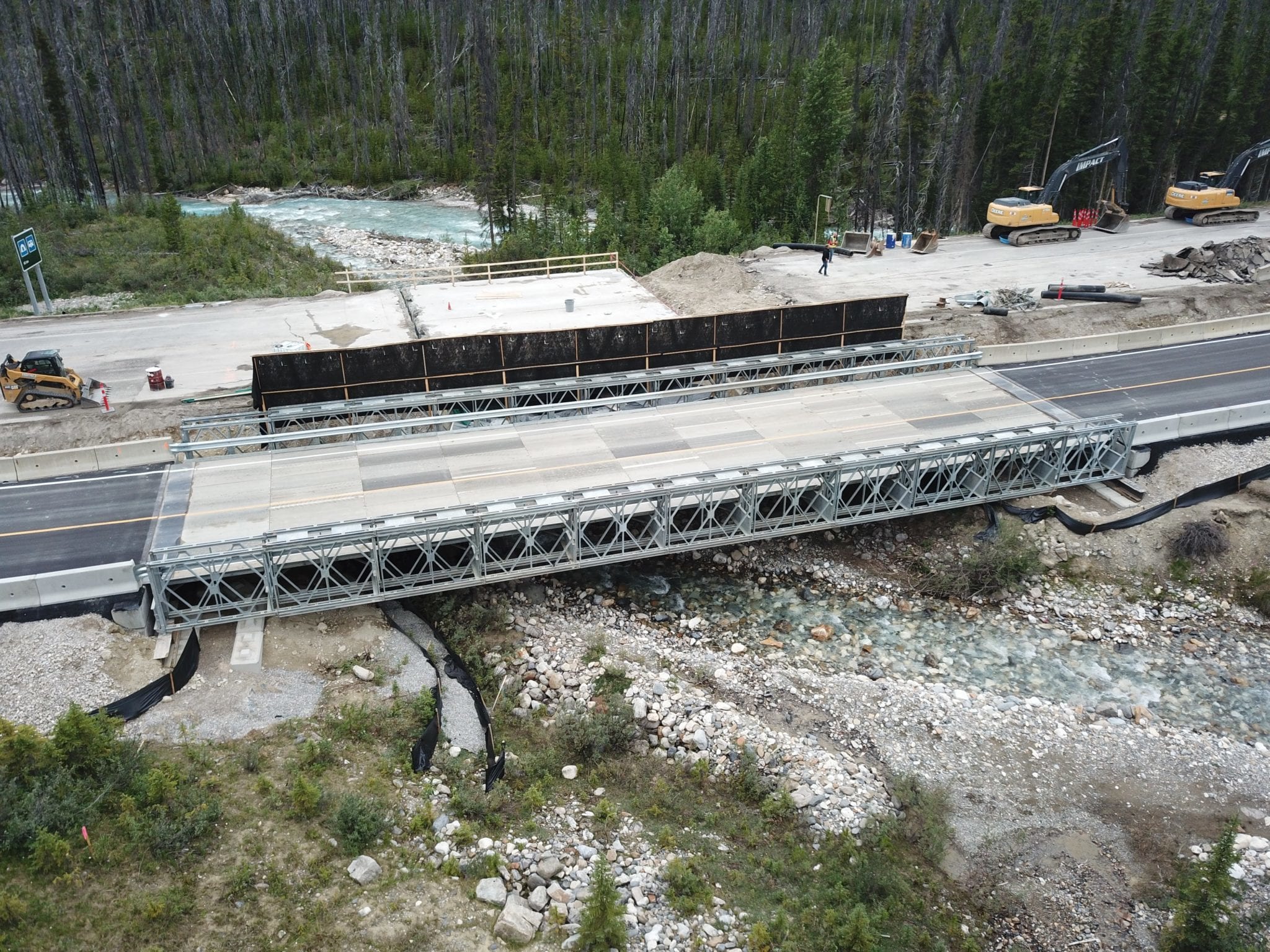 Rental detour bridge used in Kootenay National Park project