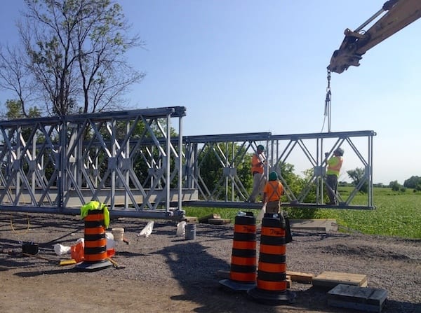Temporary bridge delivered to keep farmers connected with their fields
