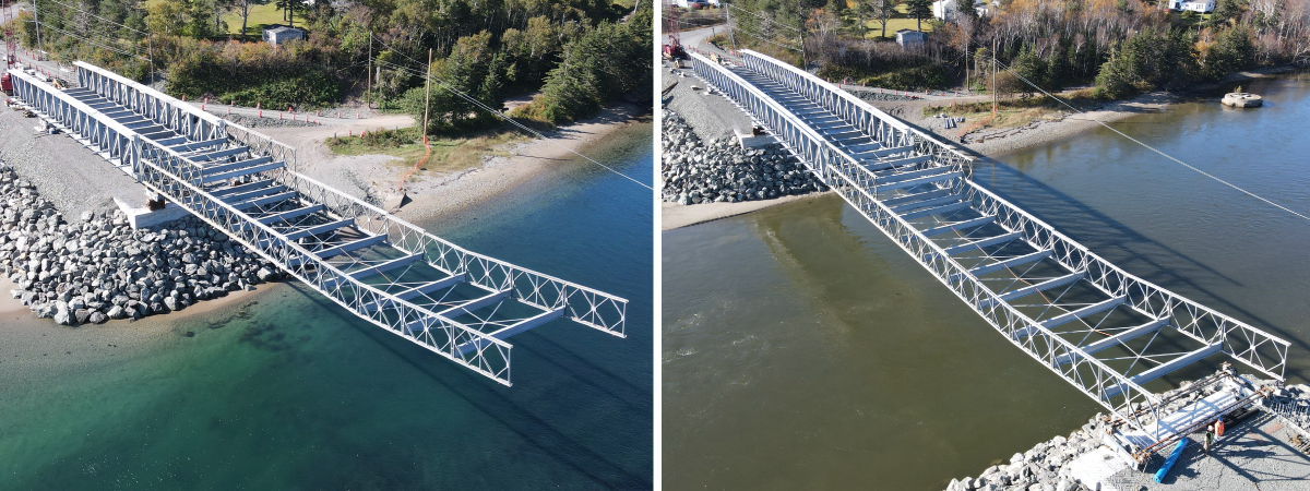 80 m Algonquin Modular Bolted Truss Bridge cantilever launched to ...